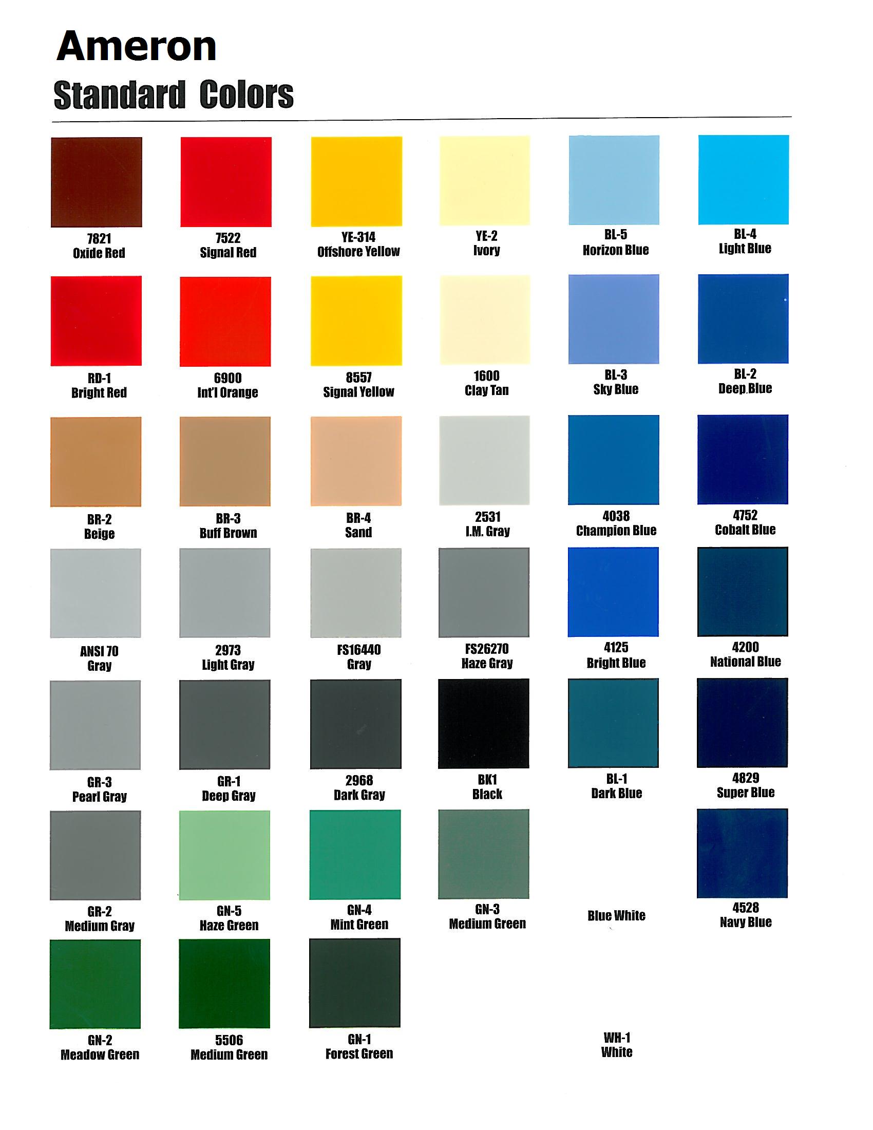  Ameron Paint Color Chart Free Download Gambr co
